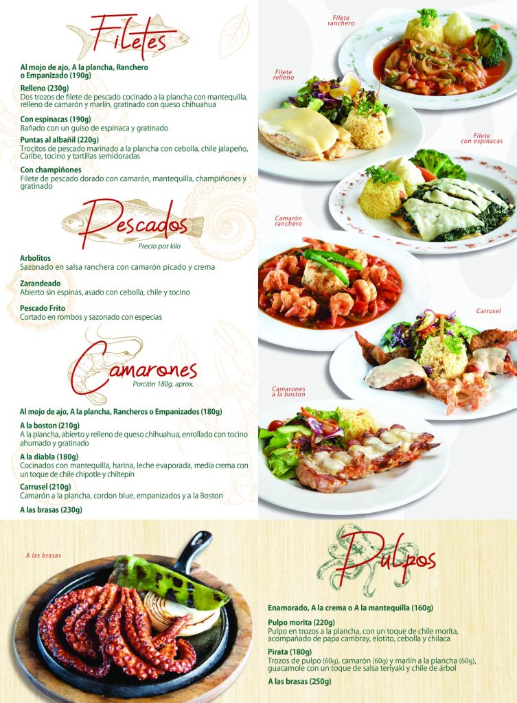 Menú - Mariscos los Arbolitos